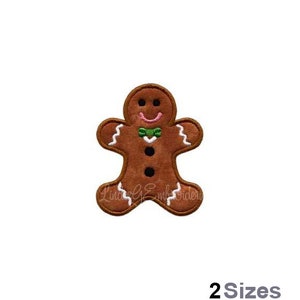 Gingerbread Man Applique - Machine Embroidery Design - 2 Sizes ...