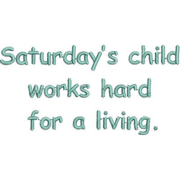 Saturday Child - Etsy