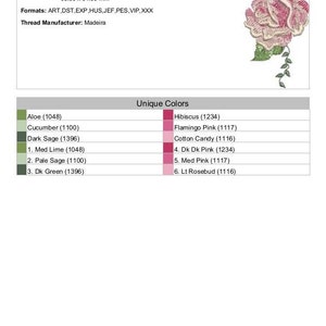 Harrington Vertical Single Rose - Machine Embroidery Design, Decorated ...