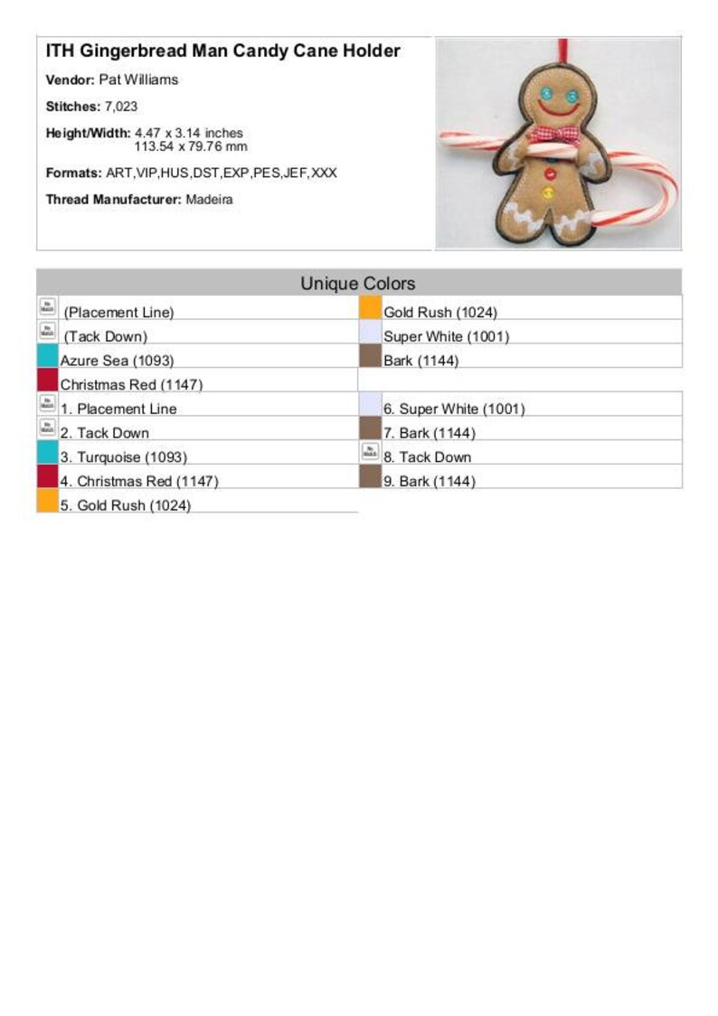 ITH Gingerbread Man Candy Cane Holder - Machine Embroidery Project ...
