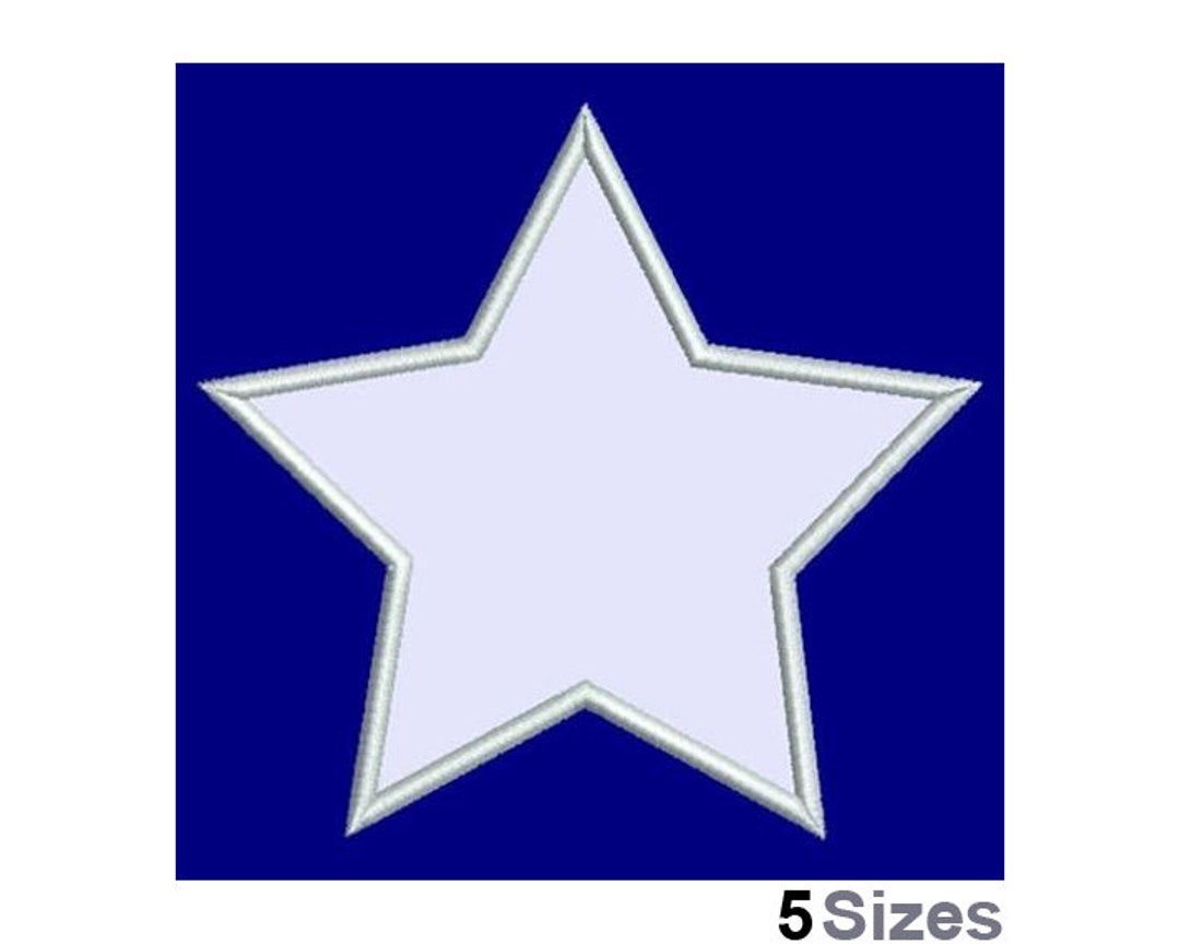 Patriotic Star Applique - Machine Embroidery Design - 5 Sizes, Star ...