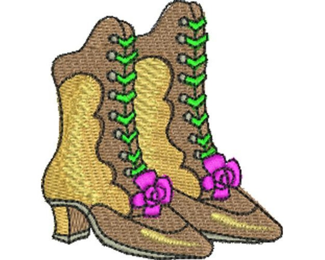 Victorian Boots - Machine Embroidery Design, Vintage Lady Boots ...