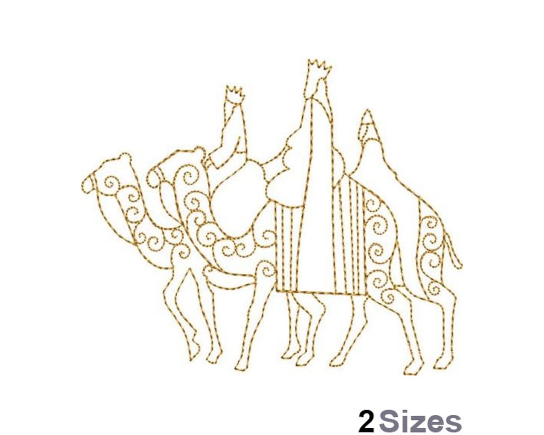 Three Kings Riding Camels - Machine Embroidery Design - 2 Sizes, Three ...