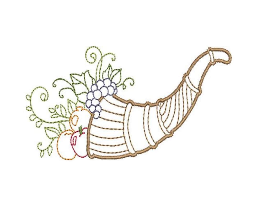 Greek Cornucopia - Machine Embroidery Design, Thanksgiving Cornucopia ...