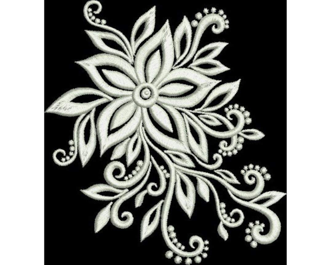 Sophisticated Flower Scroll - Machine Embroidery Design, Scroll ...