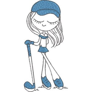 Lady Golfer - Machine Embroidery Design, Golf Player Girl Embroidery ...