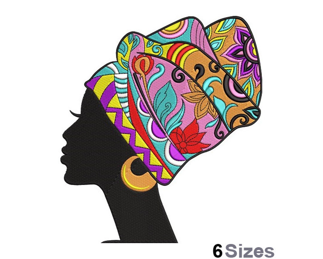 African Woman - Machine Embroidery Design - 6 Sizes, Black Lady ...