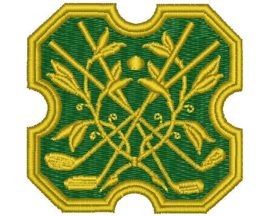 Golf Crest - Machine Embroidery Design, Crossed Golf Clubs & Golf Ball ...
