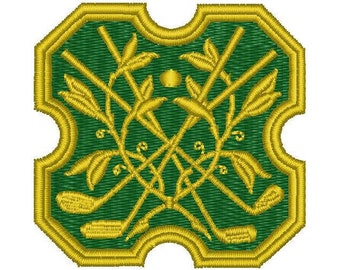 Golf Crest Machine Embroidery Design - Etsy