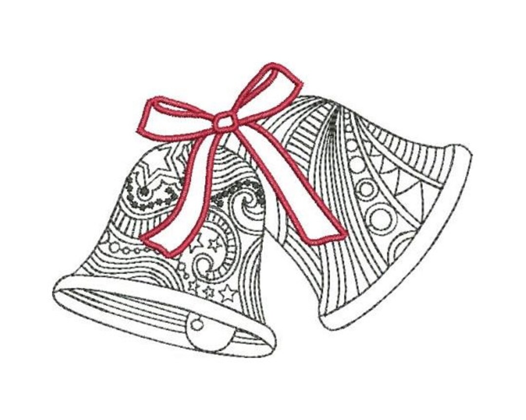 Art Bells Machine Embroidery Design, Bells Are Ringing Christmas Apron ...