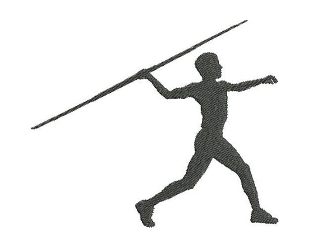 Javelin Throw Silhouette Machine Embroidery Design, Javelin Thrower ...
