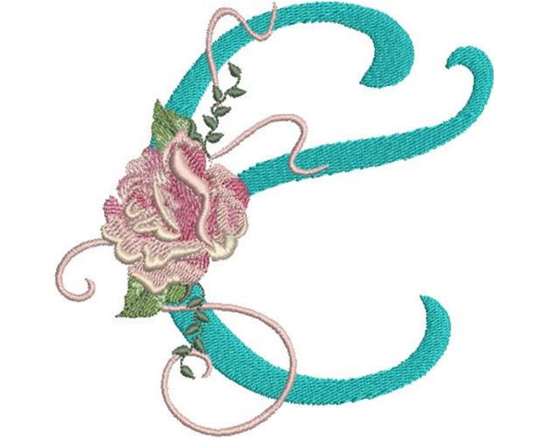 Harrington Rose E Machine Embroidery Design, Decorated Rose Alphabet ...