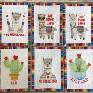 6 ITH Llama Humor Mug Rug - Machine Embroidery Designs PACK, in the ...