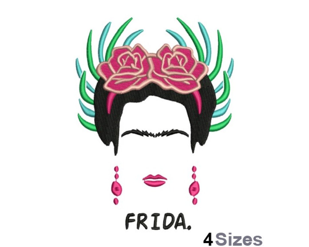 Frida Kahlo - Machine Embroidery Design - 4 Sizes, Mexican Painter ...