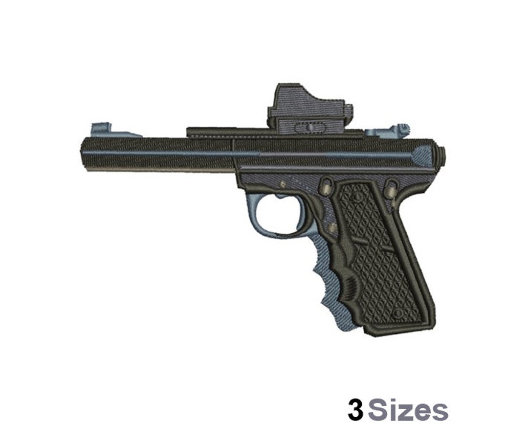 Pistol Machine Embroidery Design 3 Sizes, Handgun Embroidery Pattern ...