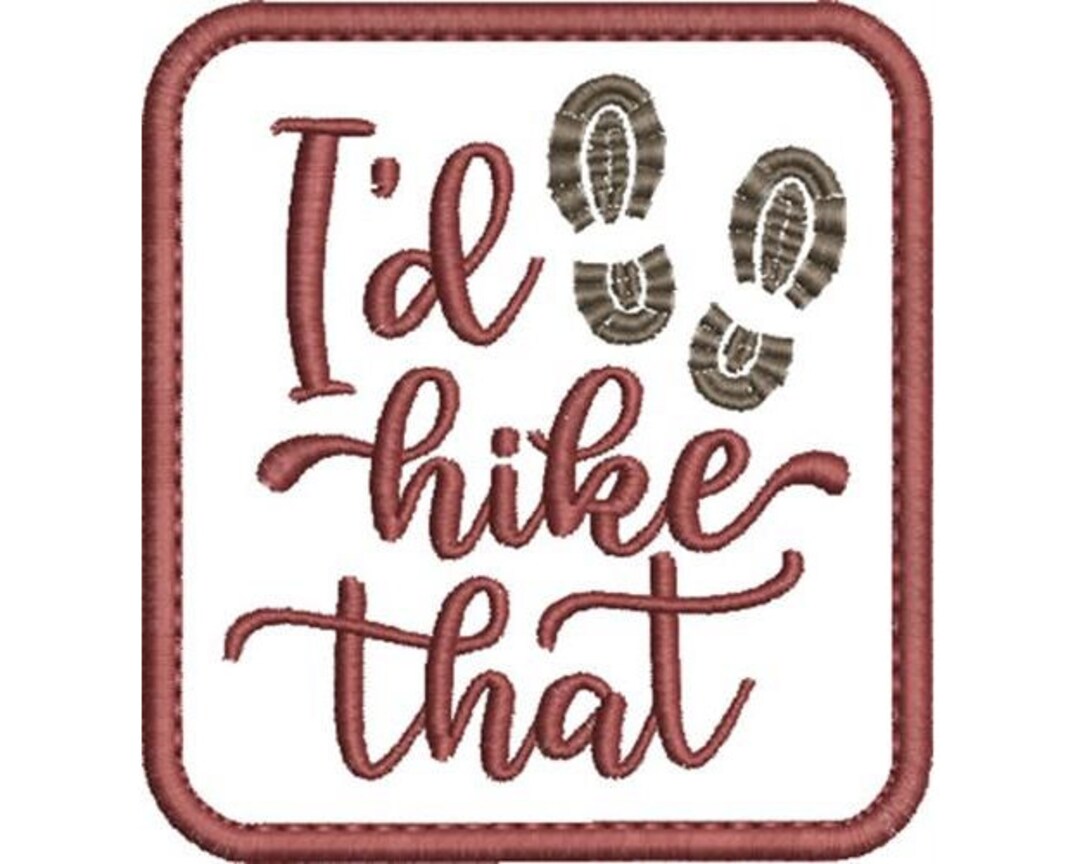 Hiking Patch - Machine Embroidery Design, Hiking Iron-on Patch Design ...