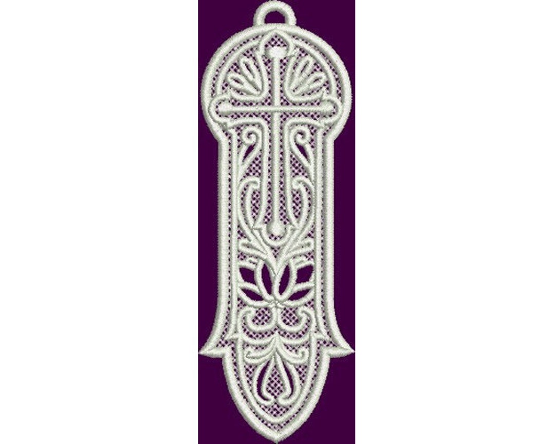 FSL Cross Bookmark - Machine Embroidery Design, Freestanding Lace ...