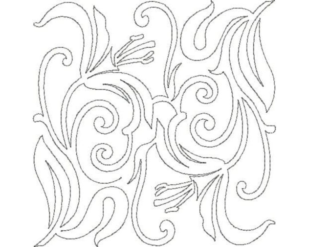 Floral Quilt Design - Machine Embroidery Design, Flower Quilt Block ...