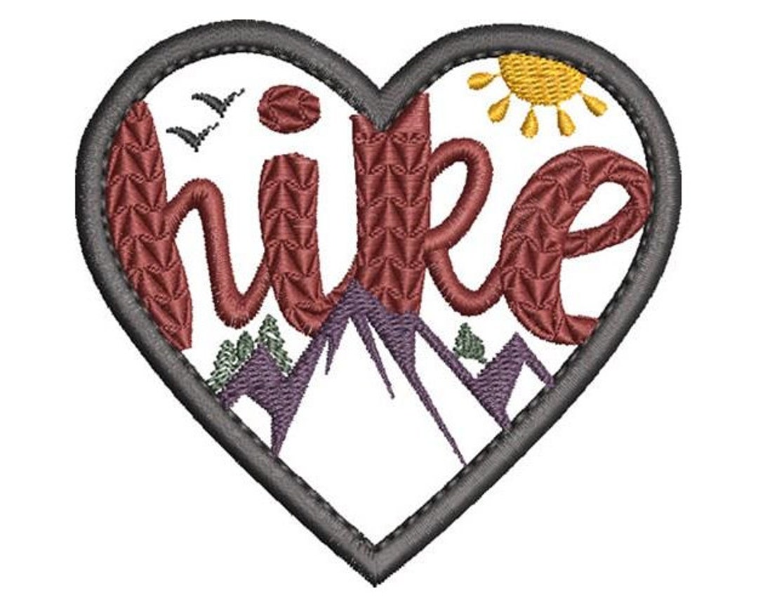 Hiking Patch - Machine Embroidery Design, Hiking Iron-on Patch ...