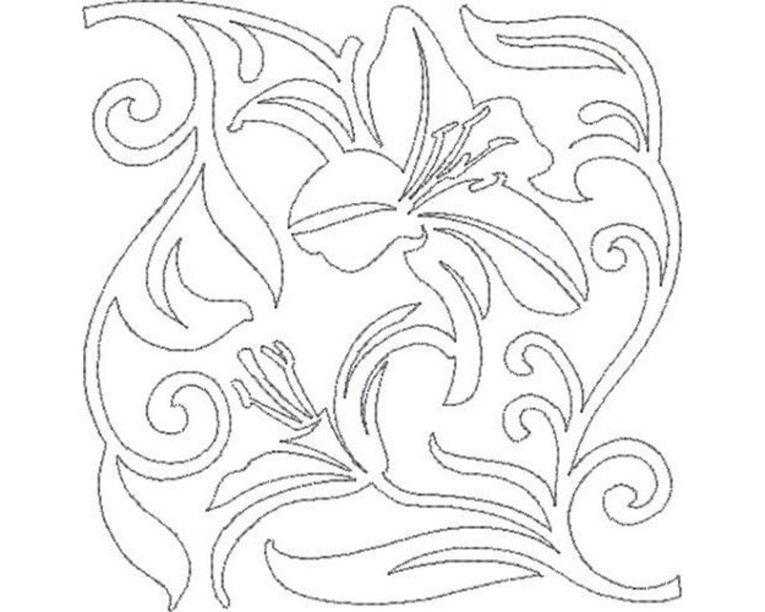 Lily Quilt - Machine Embroidery Design, Lily Quilt Block Embroidery ...