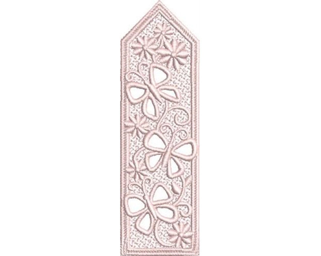 FSL Floral Butterfly Bookmark - Machine Embroidery Design, Freestanding ...