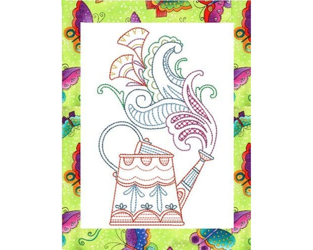 ITH Spring Watering Can Mug Rugs - Machine Embroidery Design, in the ...