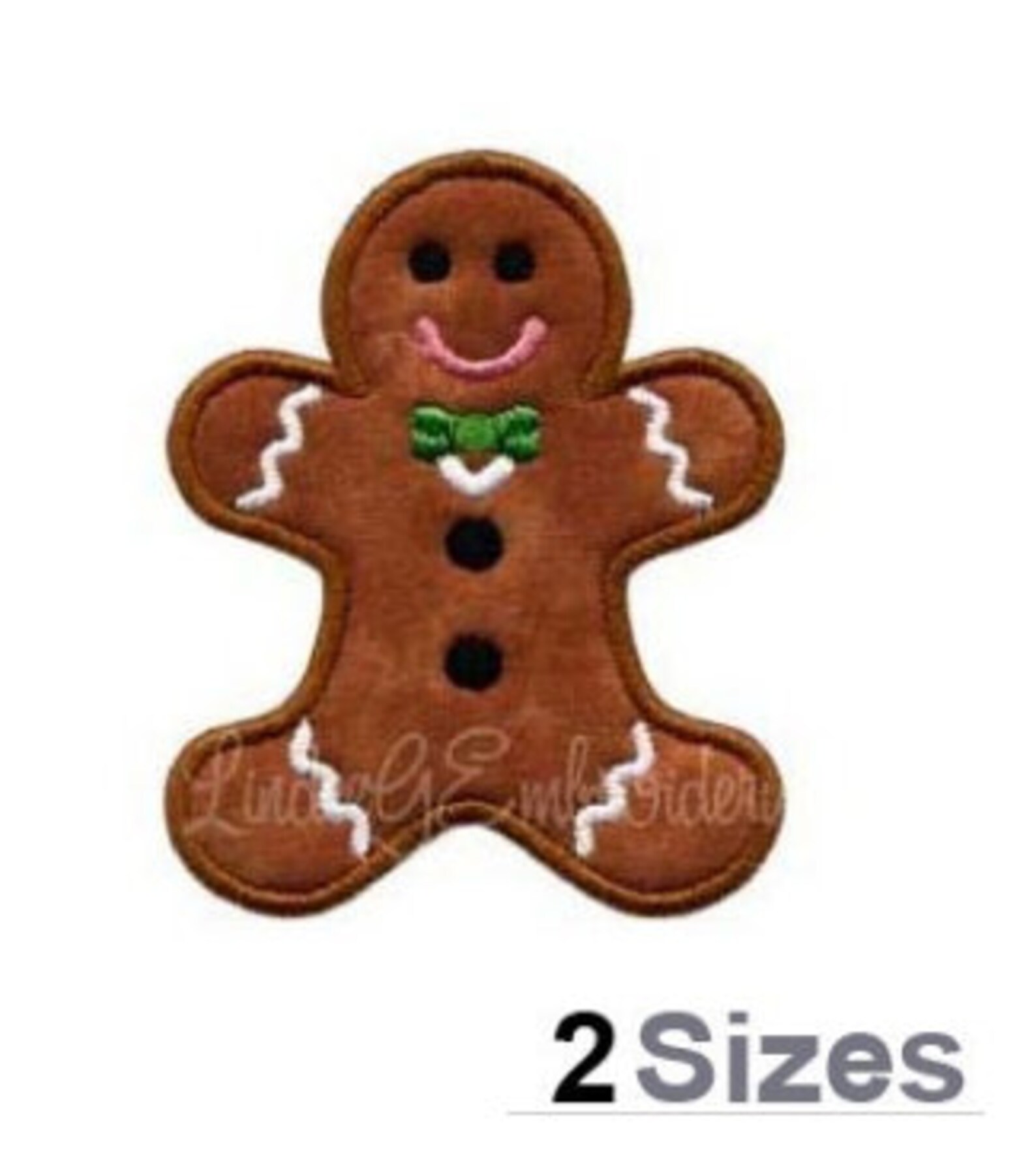 Gingerbread Man Applique - Machine Embroidery Design - 2 Sizes ...