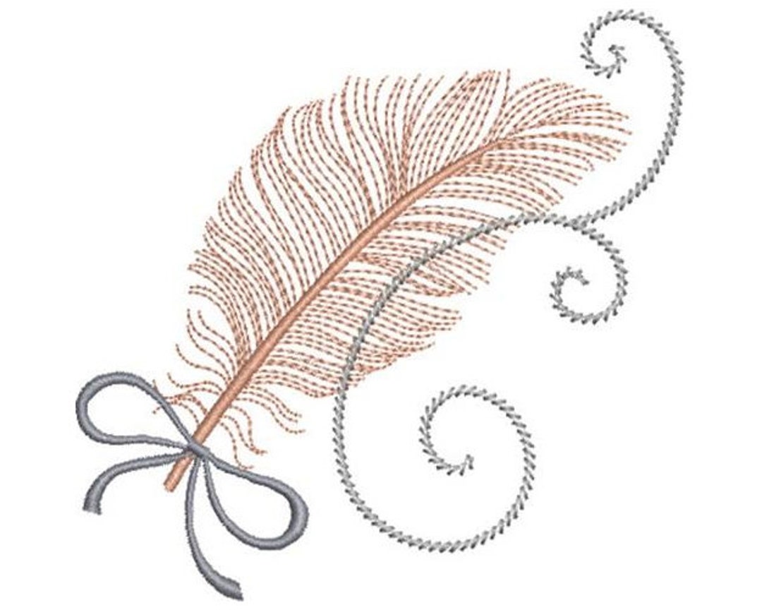 Le Plume - Machine Embroidery Design, Bird Feather Embroidery Pattern ...