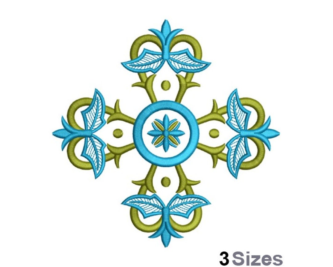 Coptic Flower - Machine Embroidery Design - 3 Sizes, Floral Coptic ...