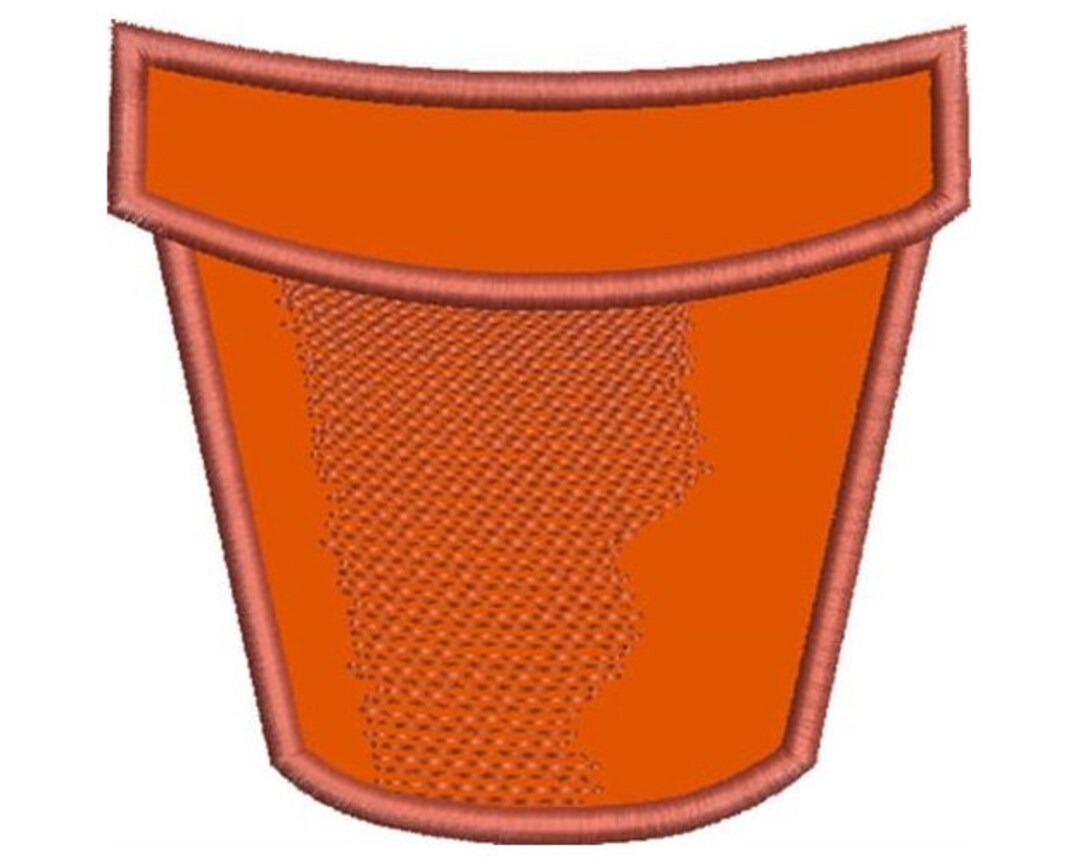 Flower Pot Applique - Machine Embroidery Design, Clay Pot Applique ...