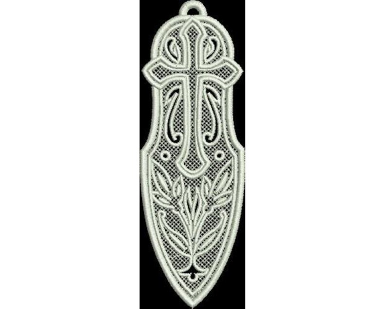 FSL Cross Bookmark - Machine Embroidery Design, Freestanding Lace ...