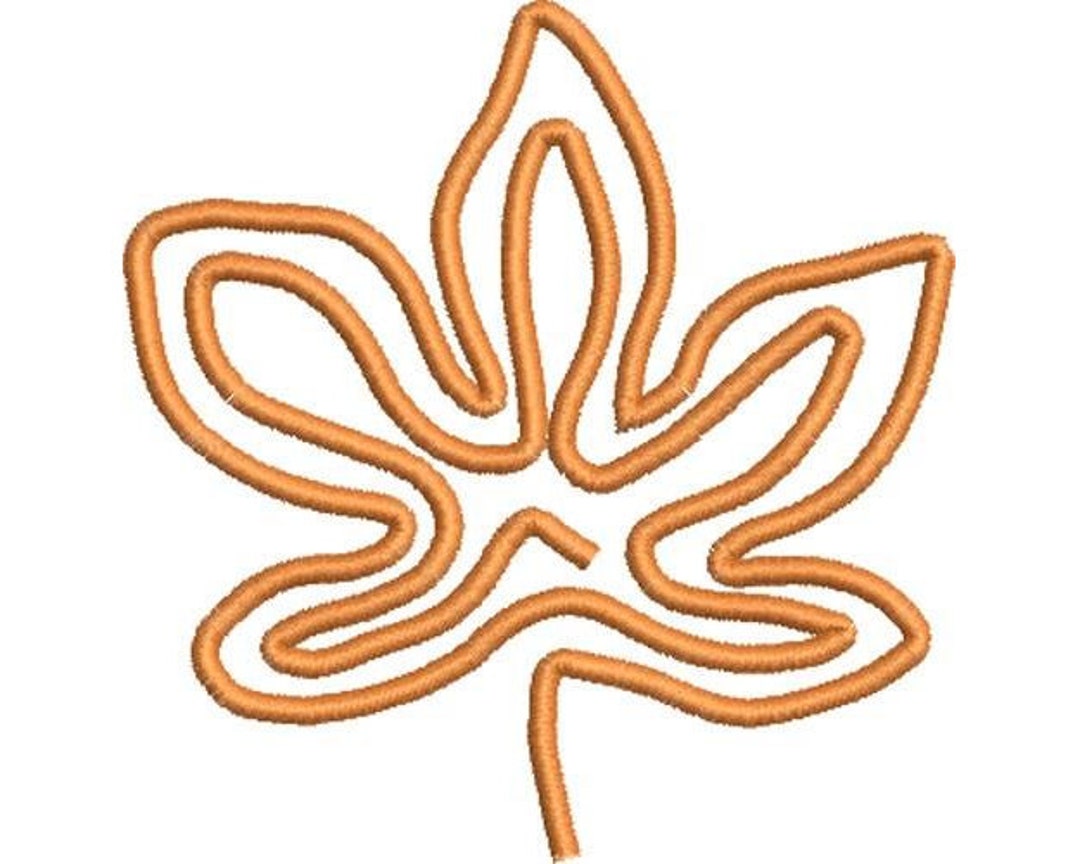 Autumn Leaf Doodle - Machine Embroidery Design, Modern Autumn Leaf ...