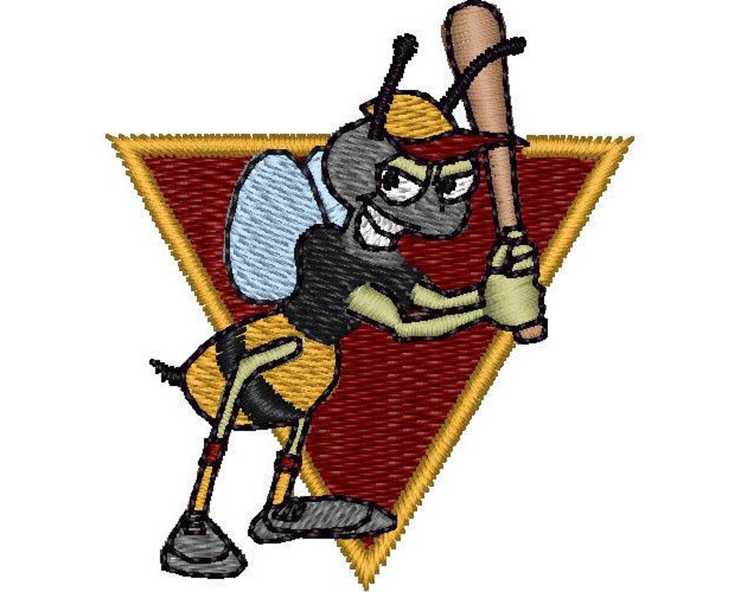 Baseball Bee - Machine Embroidery Design, Baseball Bat Embroidery ...