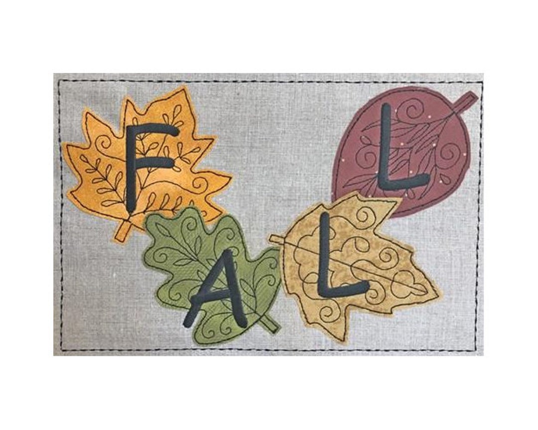 Fall Applique Machine Embroidery Design, Fall Applique Pillow, Autumn ...