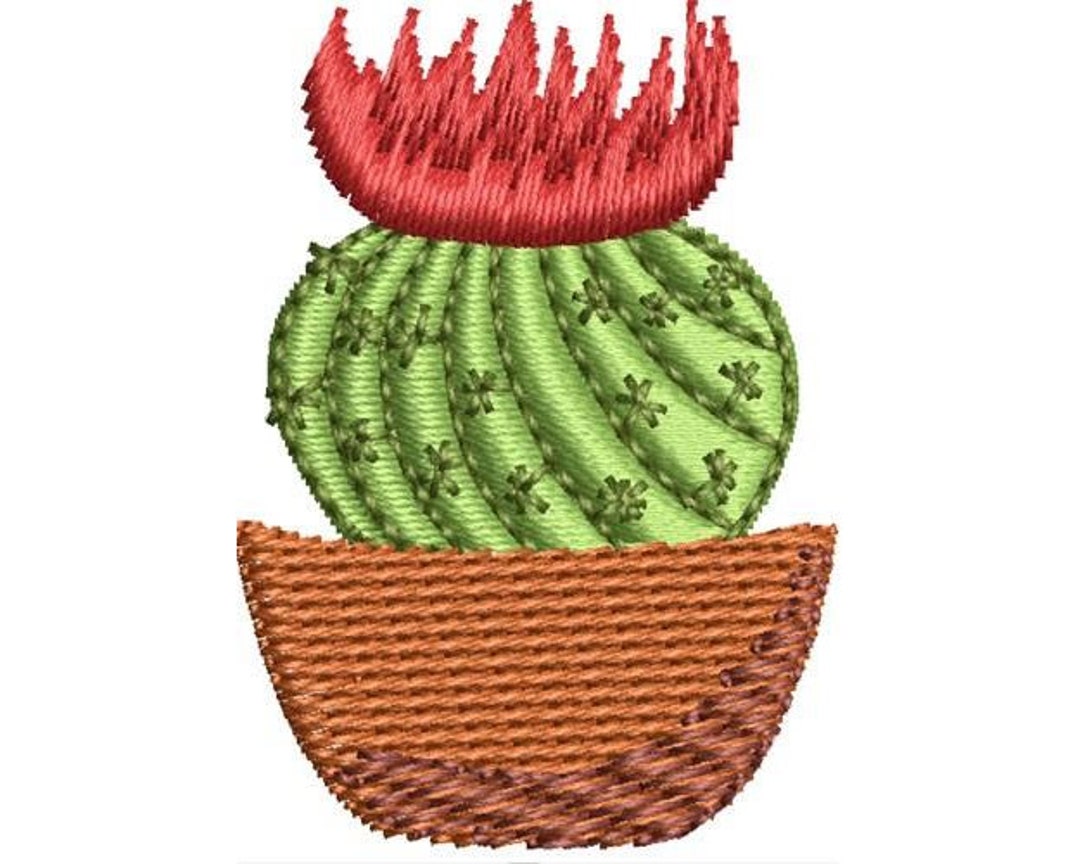 Mini Cactus - Machine Embroidery Design, Flowering Cactus Embroidery ...