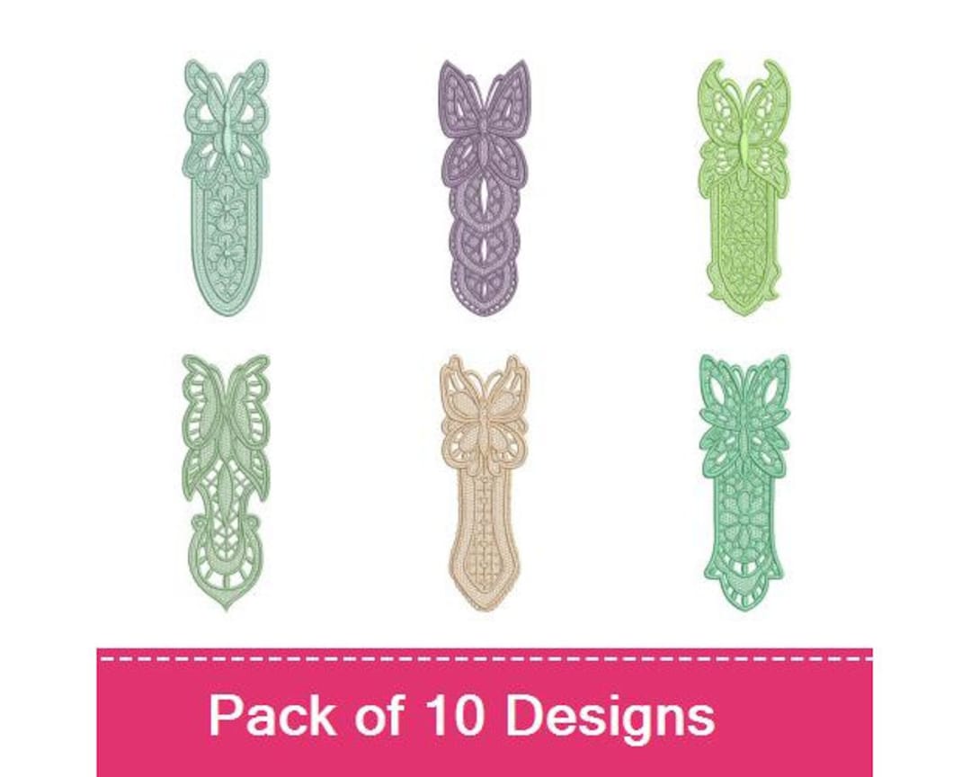 10 FSL Butterfly Bookmarks - Machine Embroidery Designs PACK ...