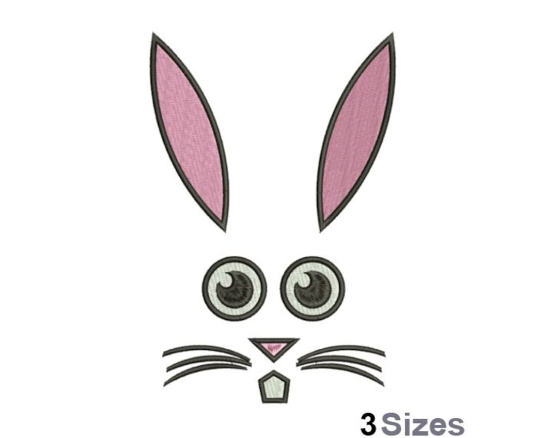 Rabbit Face - Machine Embroidery Design - 3 Sizes, Easter Bunny Head ...