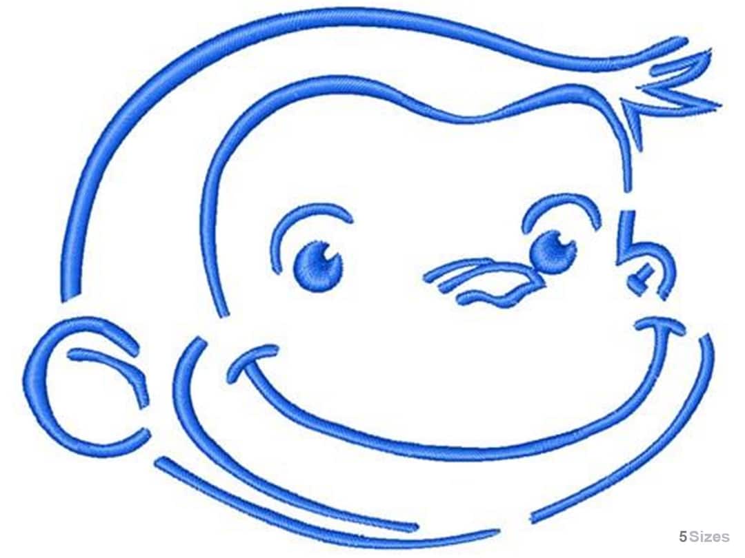 Cute Monkey Face Machine Embroidery Design - Digital Download, Monkey ...