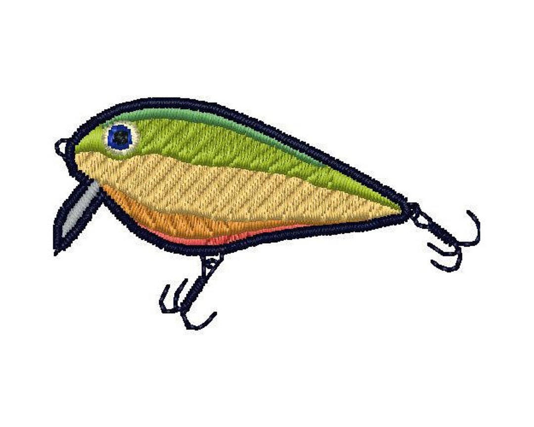 Fishing Lure Machine Embroidery Design, Angling Bait Embroidery Pattern ...