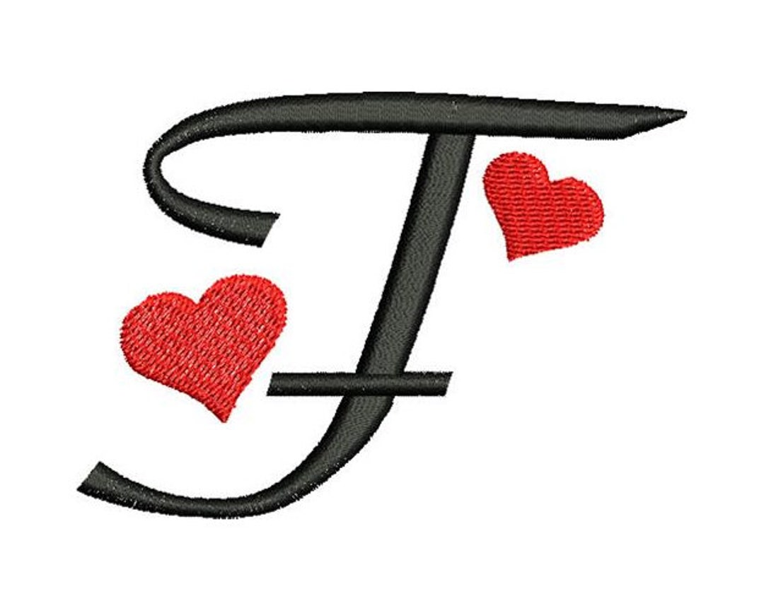 Sweetheart F - Machine Embroidery Design, Valentine's Day Alphabet ...