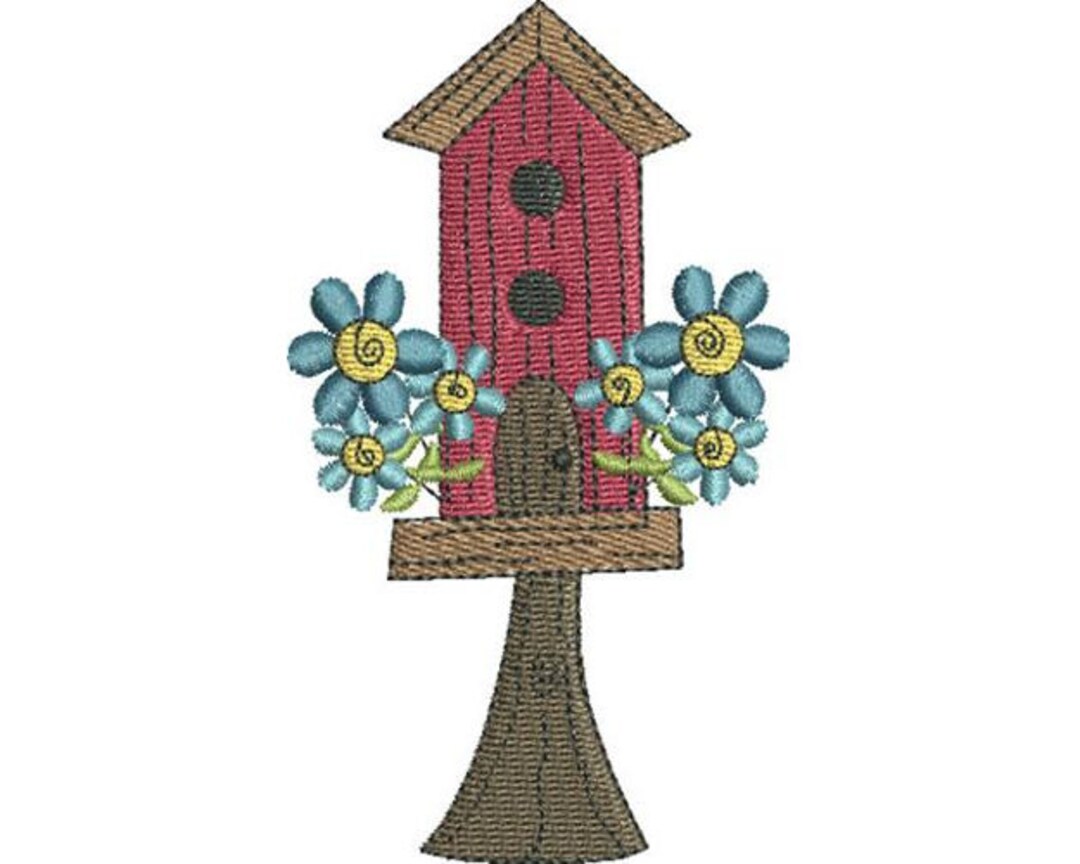 Two Story Birdhouse - Machine Embroidery Design, Nest Box Embroidery ...