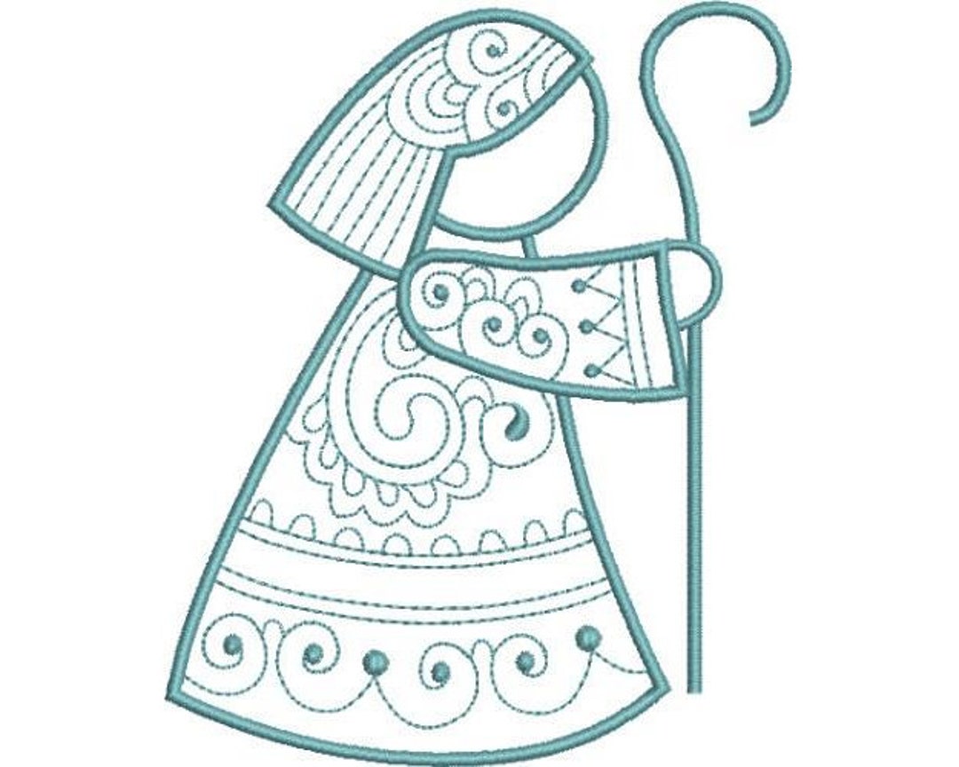 Nativity Joseph - Machine Embroidery Design, Elegant Nativity Bell Pull ...