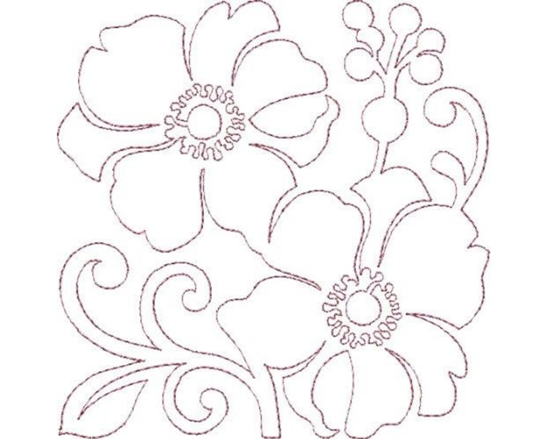 Anemone Single Run Quilting Machine Embroidery Design, Flower Quilt ...