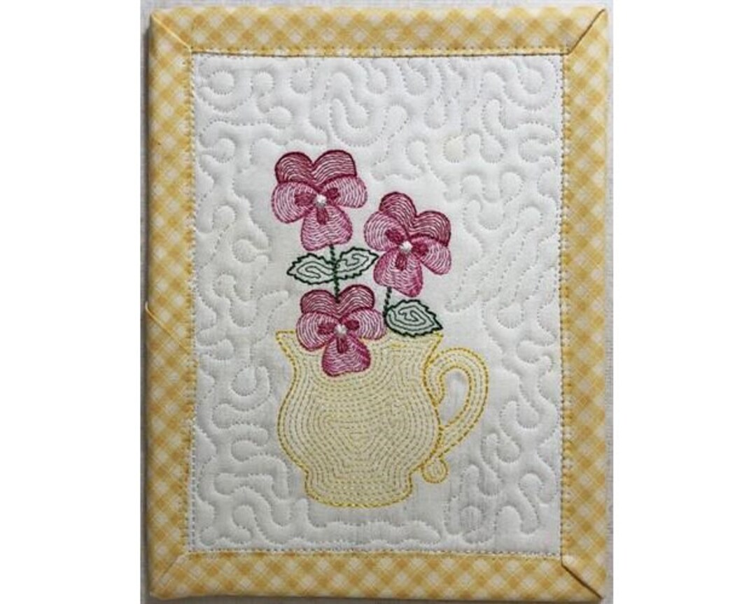 ITH Light Bloom Mug Rug - Machine Embroidery Design, Quilted in the ...