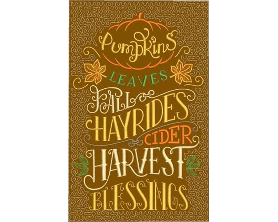 ITH Fall Harvest Quilt Block - Machine Embroidery Design, in the Hoop ...