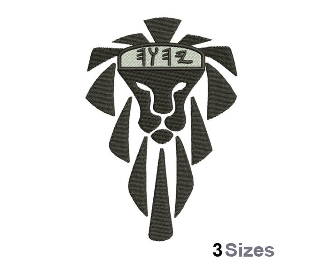 Hebrew Lion of Judah - Machine Embroidery Design - 3 Sizes, Lion Symbol ...