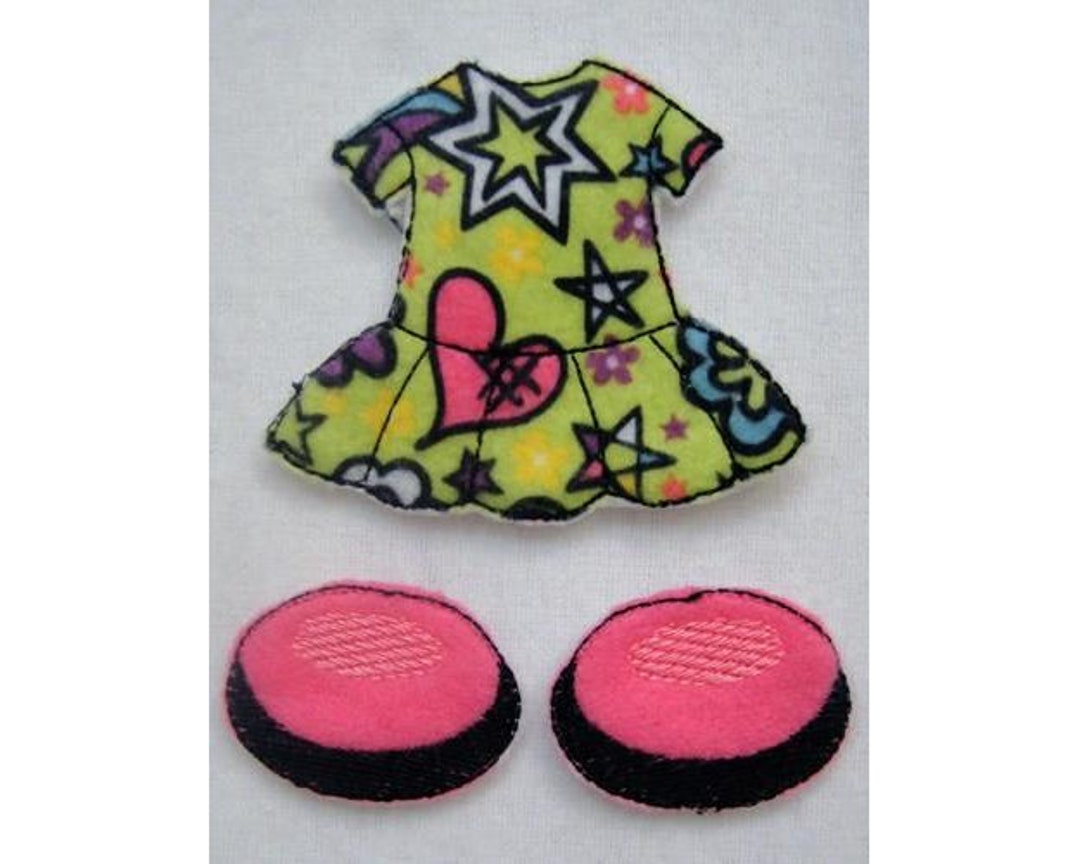 Felt Paperdoll Dress and Shoes - Machine Embroidery Design, in the Hoop ...
