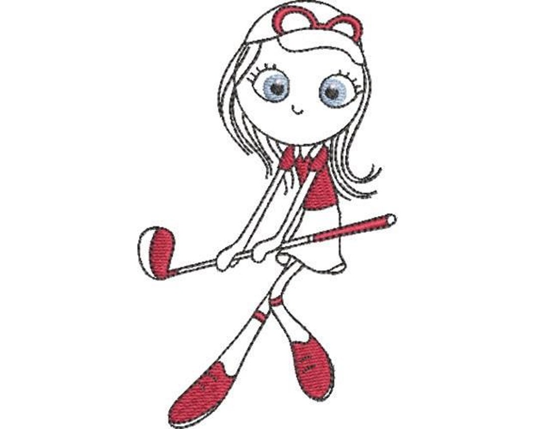 Lady Golfer - Machine Embroidery Design, Golf Player Girl Embroidery ...