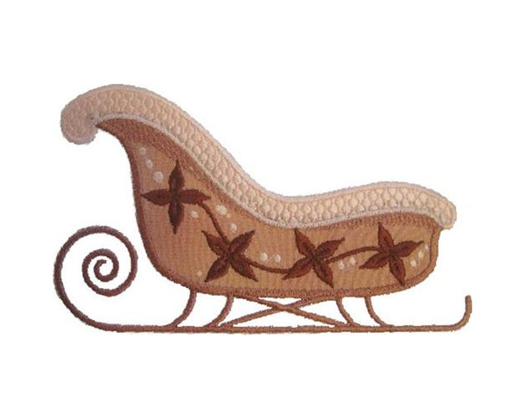Sleigh Applique - Machine Embroidery Design, Christmas Sleigh ...