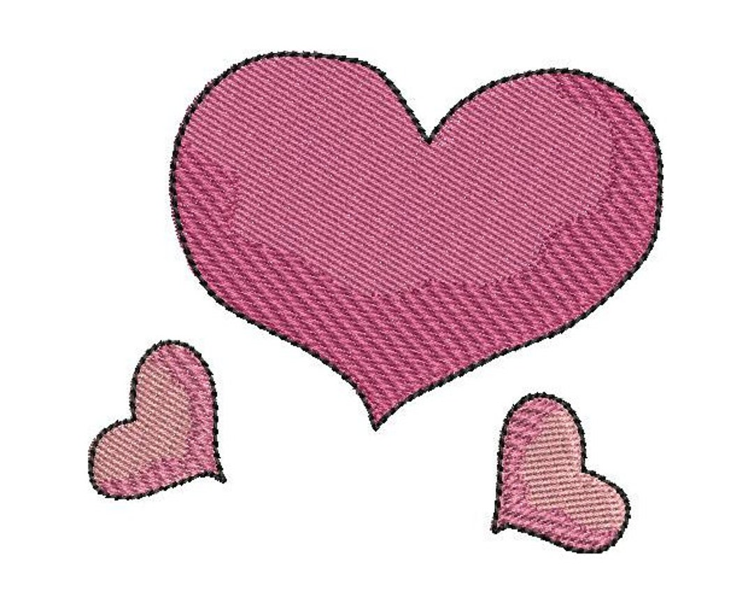 Hearts Machine Embroidery Design, Valentines Hearts Embroidery Design ...